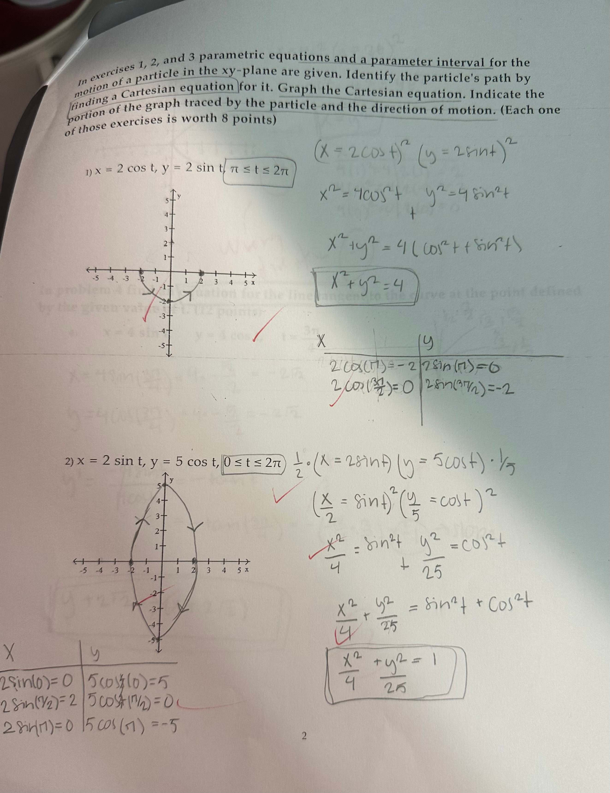 MTH162 E4 F24 - Practice Questions on Parametric Equations and Curves - Studocu