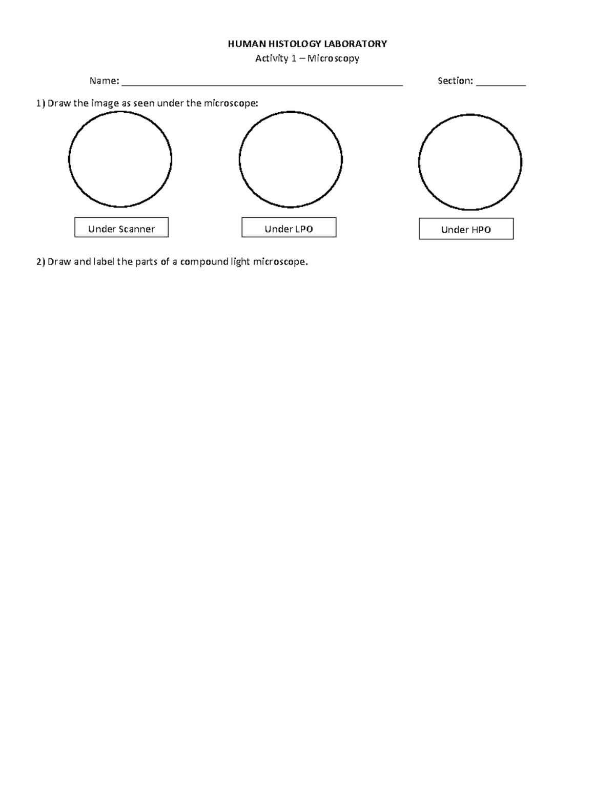 Activity 1 Worksheet Microscopy 2 - General Physics Laboratory 1 ...