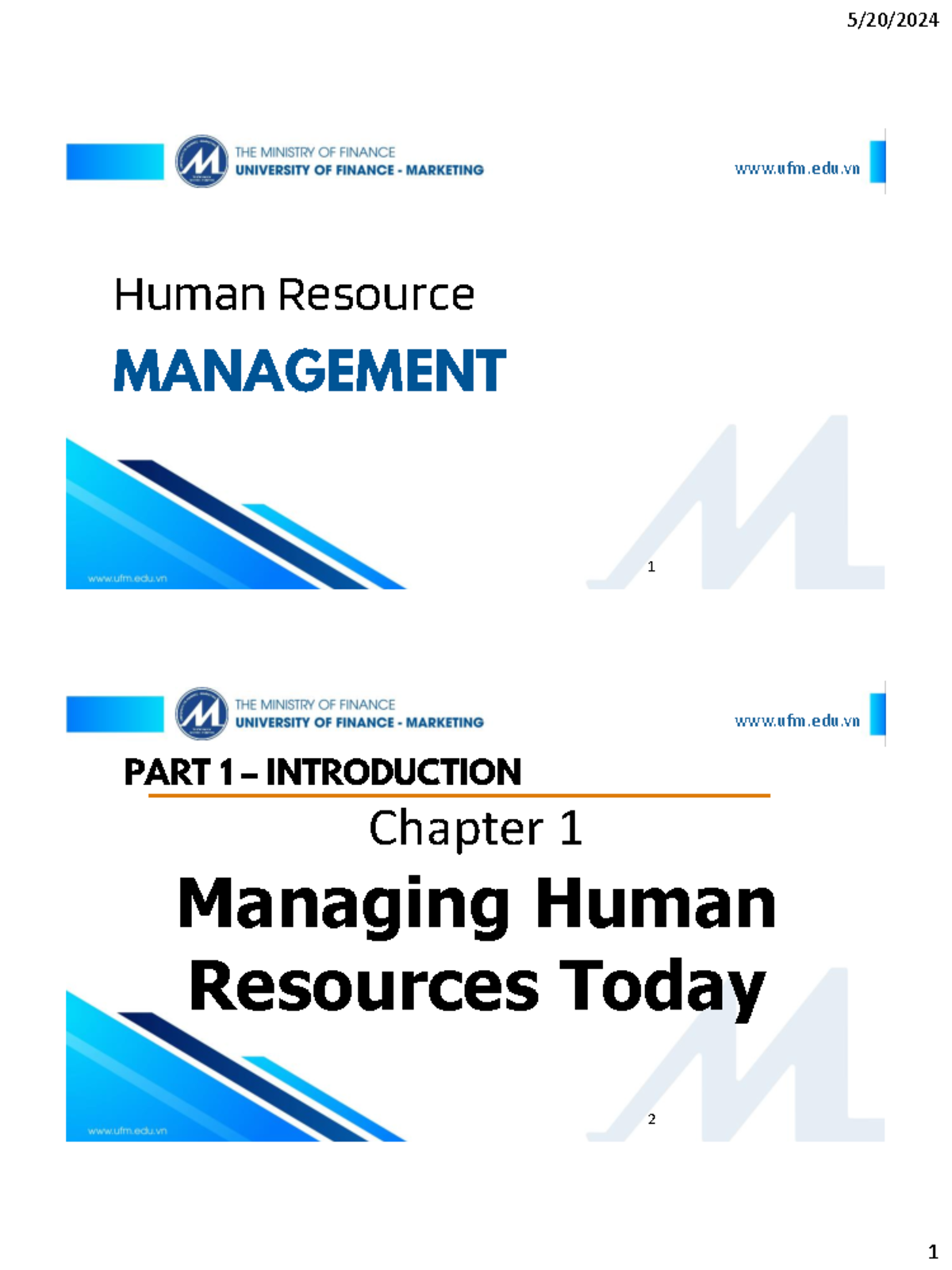 HRM 1: Managing Human Resources Today - Chapter 1 Overview - Studocu