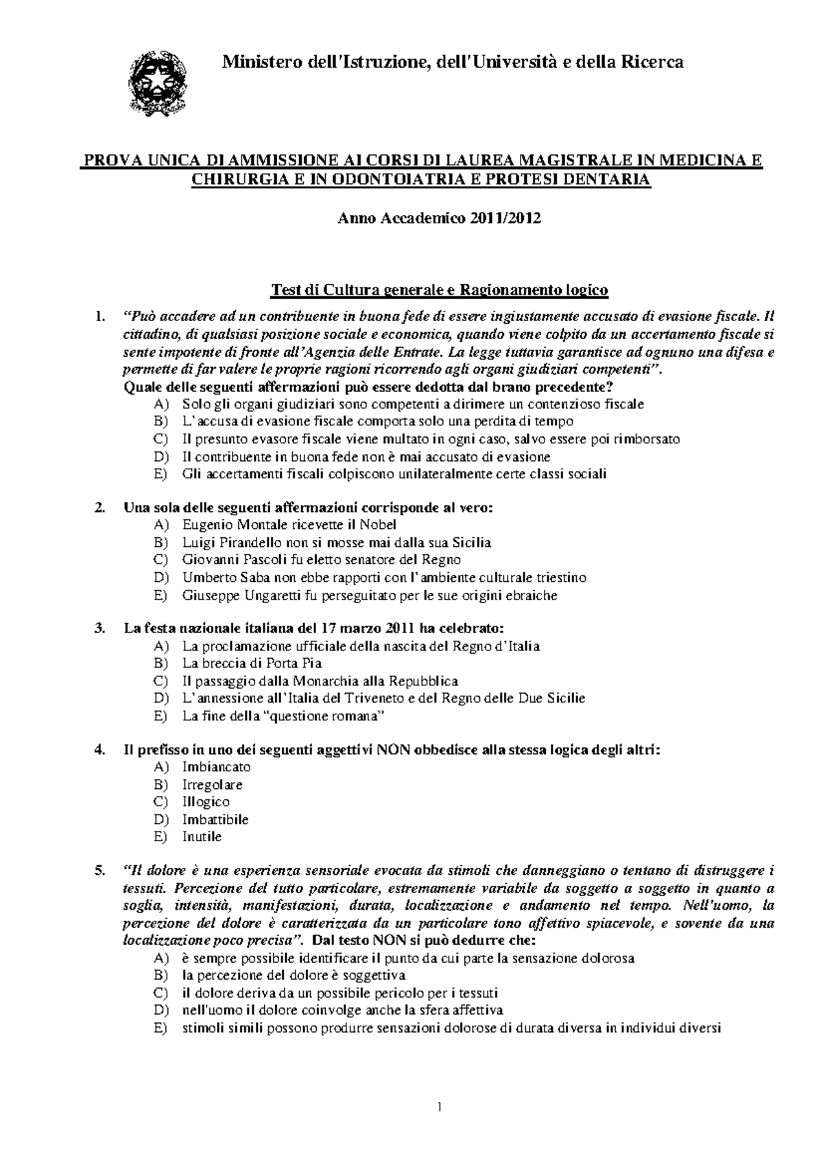 Medodo 2011 - .,mnb,m lkmn kjn lk,m lkjn kjhgvb mjhb - Ministero dell ...