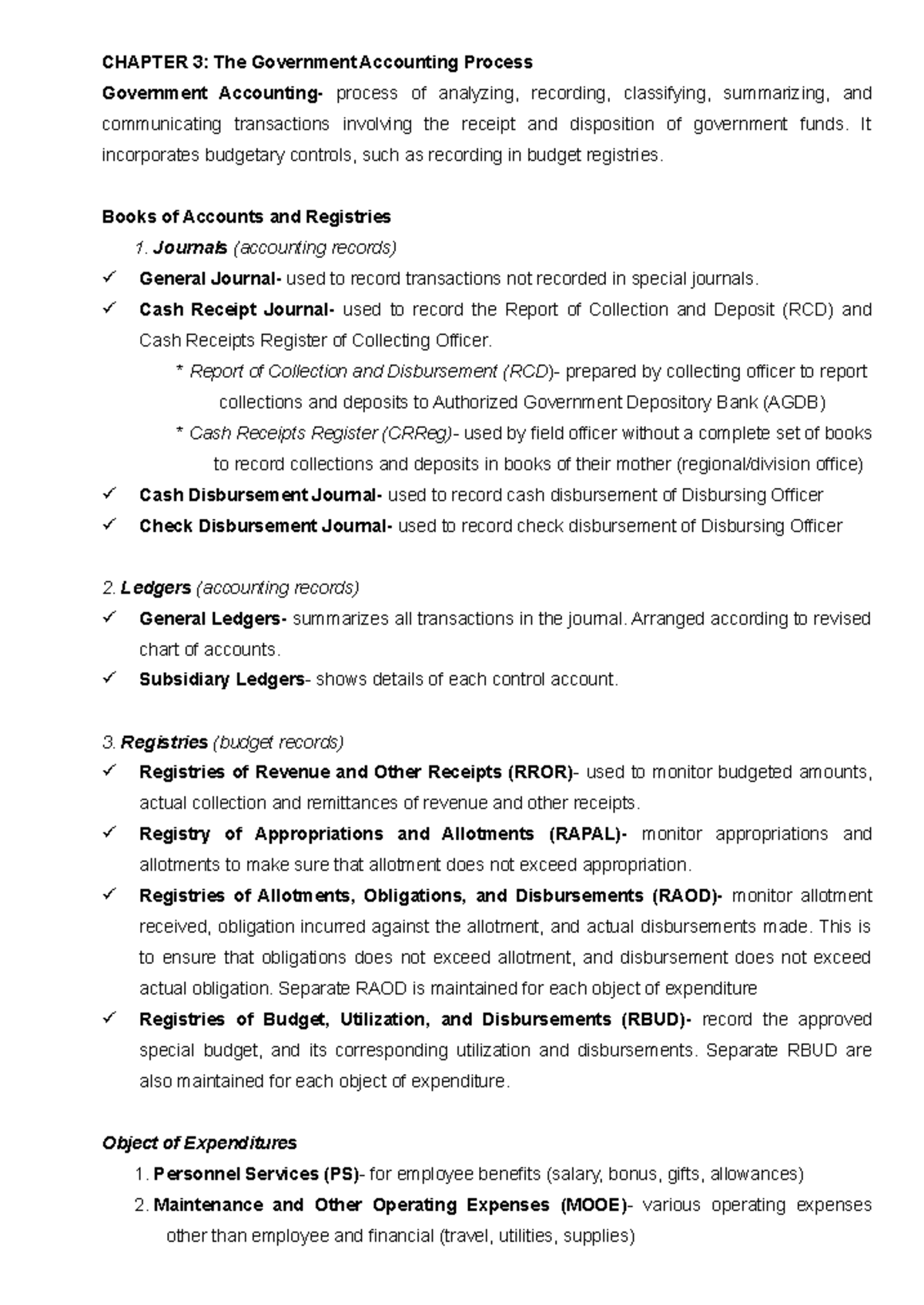 Government Accounting Chapter 3 - CHAPTER 3: The Government Accounting ...