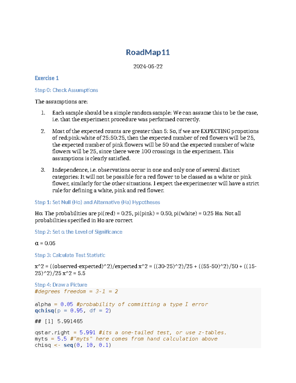 SC2202 Road Map 11: Exercise 1 - Assumptions & Hypothesis Testing - Studocu