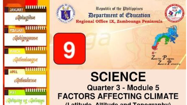 SLM: Factors Affecting Climate - Science 9 Module 4 - Studocu