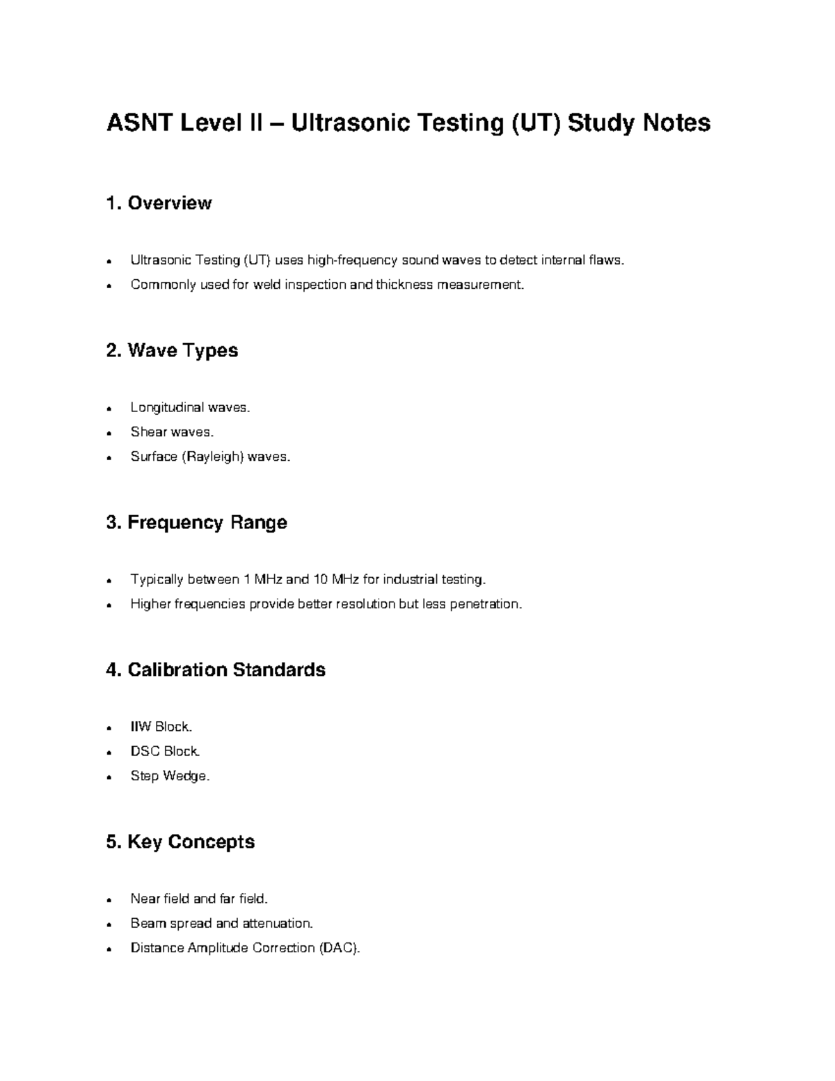 ASNT Level II Ultrasonic Testing Study Notes - ASNT Level II ...