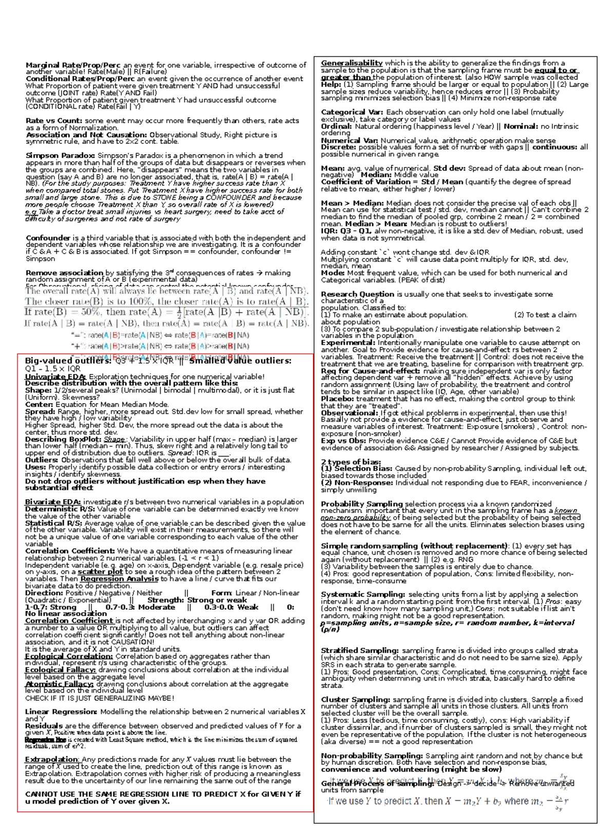 Finals Cheatsheet: Understanding Rates, Confounders, and EDA Techniques ...