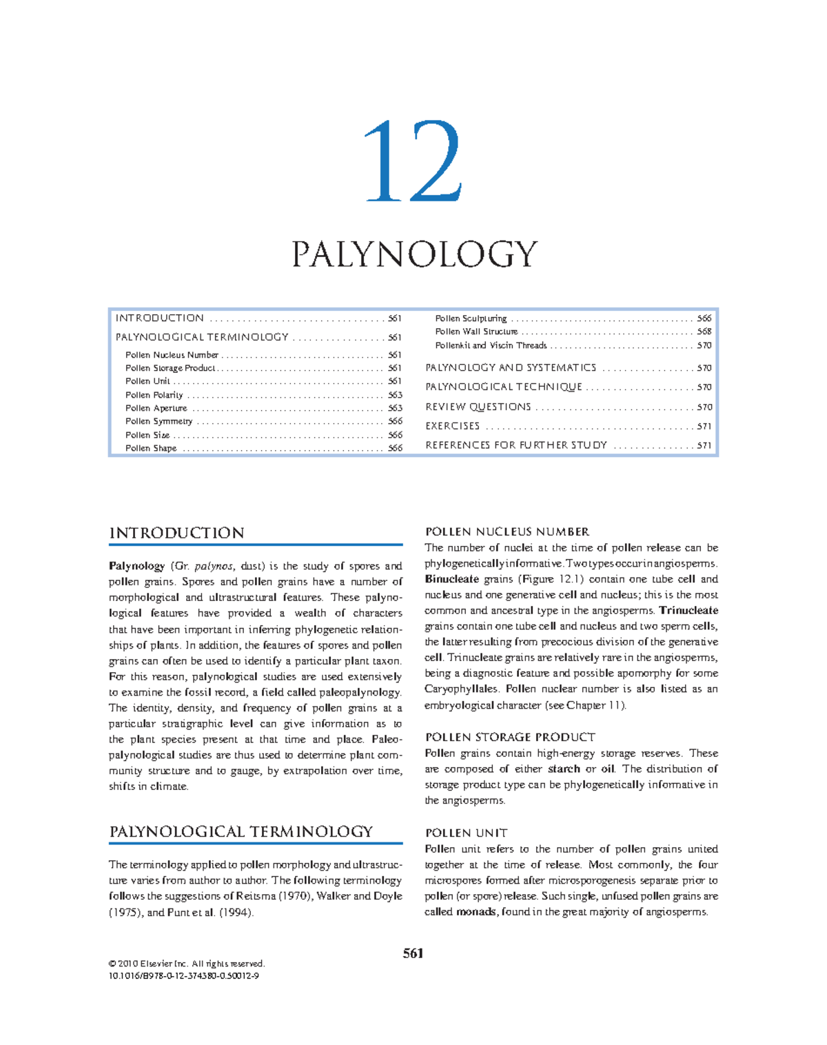 Palynology Study Material Key Concepts And Terminology Studocu