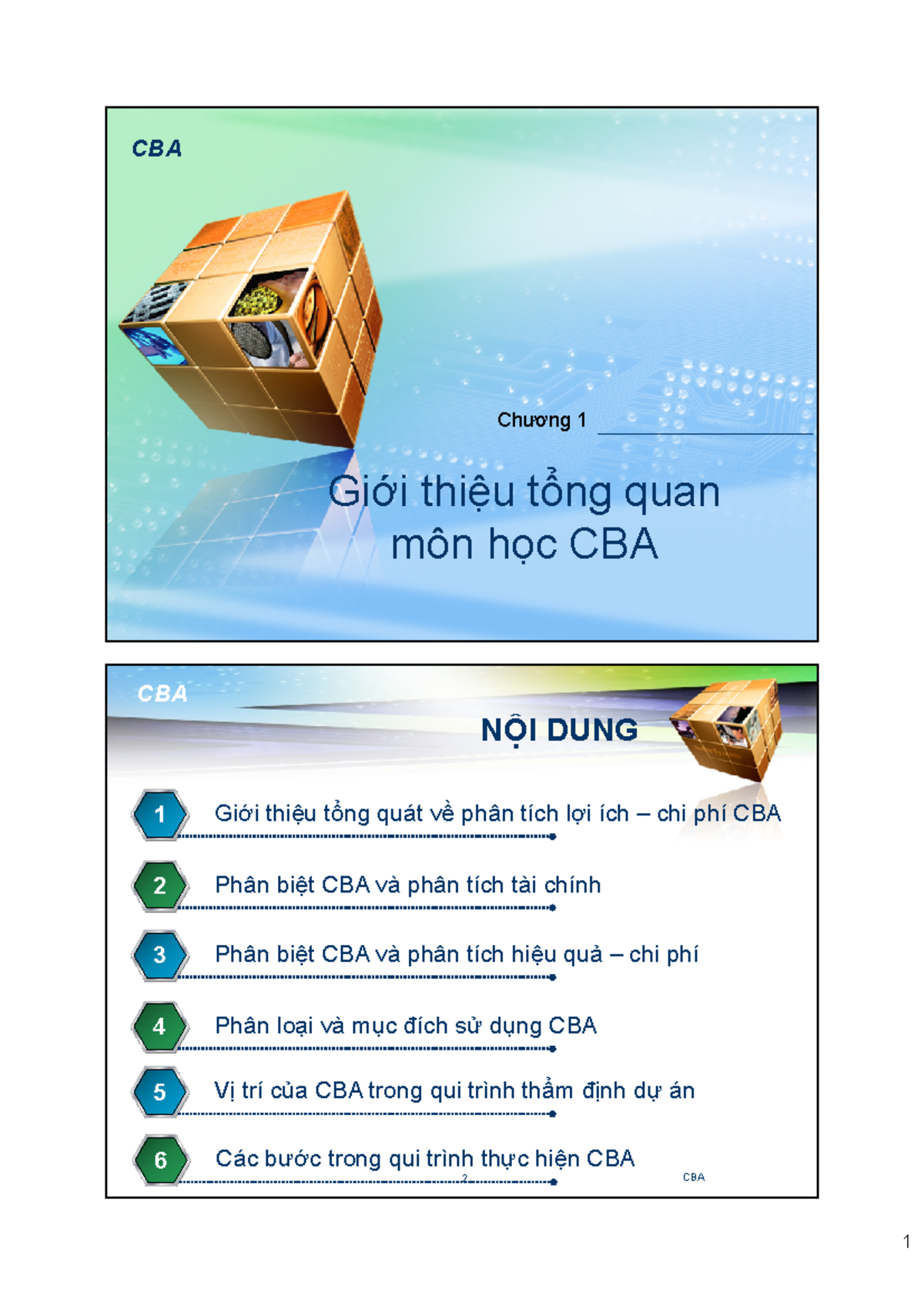 CBA Chap1 Introduction - Giới thiệu tổng quan môn học CBA Chương 1 CBA ...