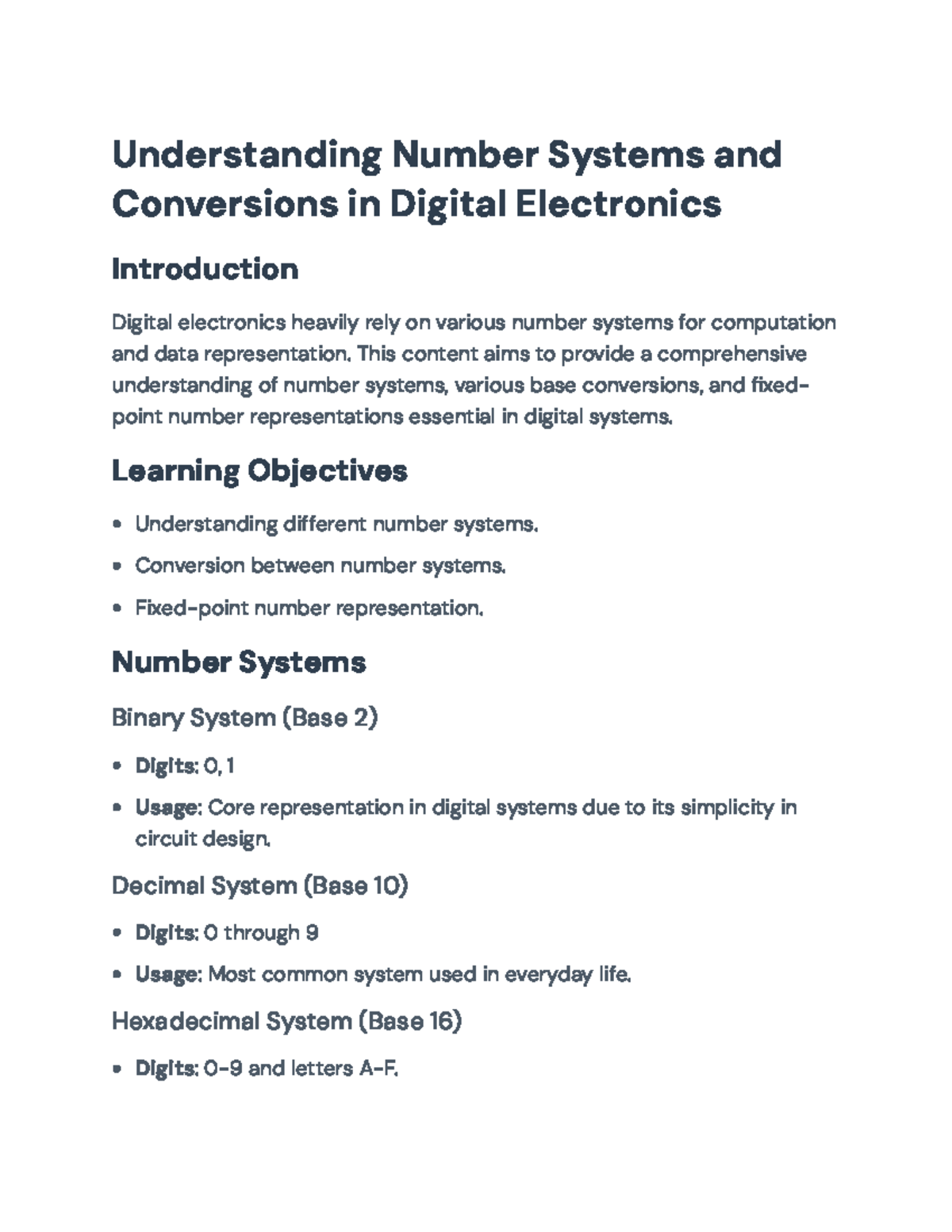 Understanding Number Systems and Base Conversions in Digital ...