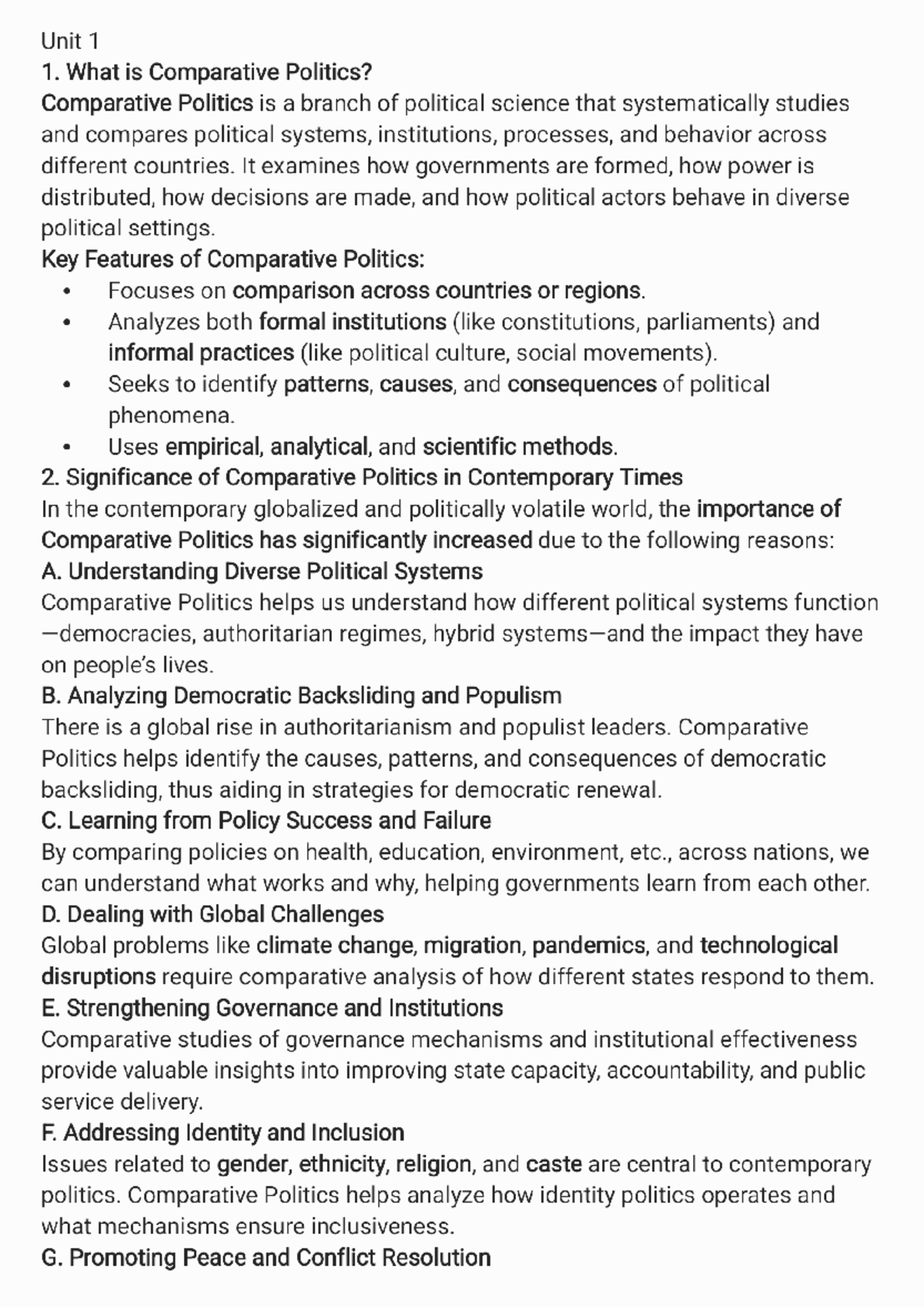 MPS 004: Comparative Politics - Key Concepts and Contemporary Relevance ...