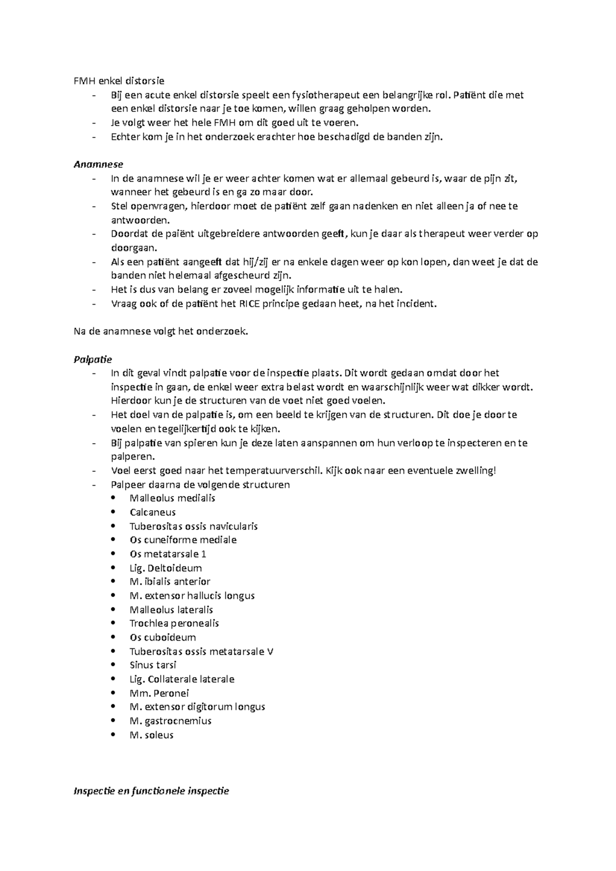 FMH Enkel Distorsie: Fysiotherapeutische Aanpak en Onderzoekstechnieken ...