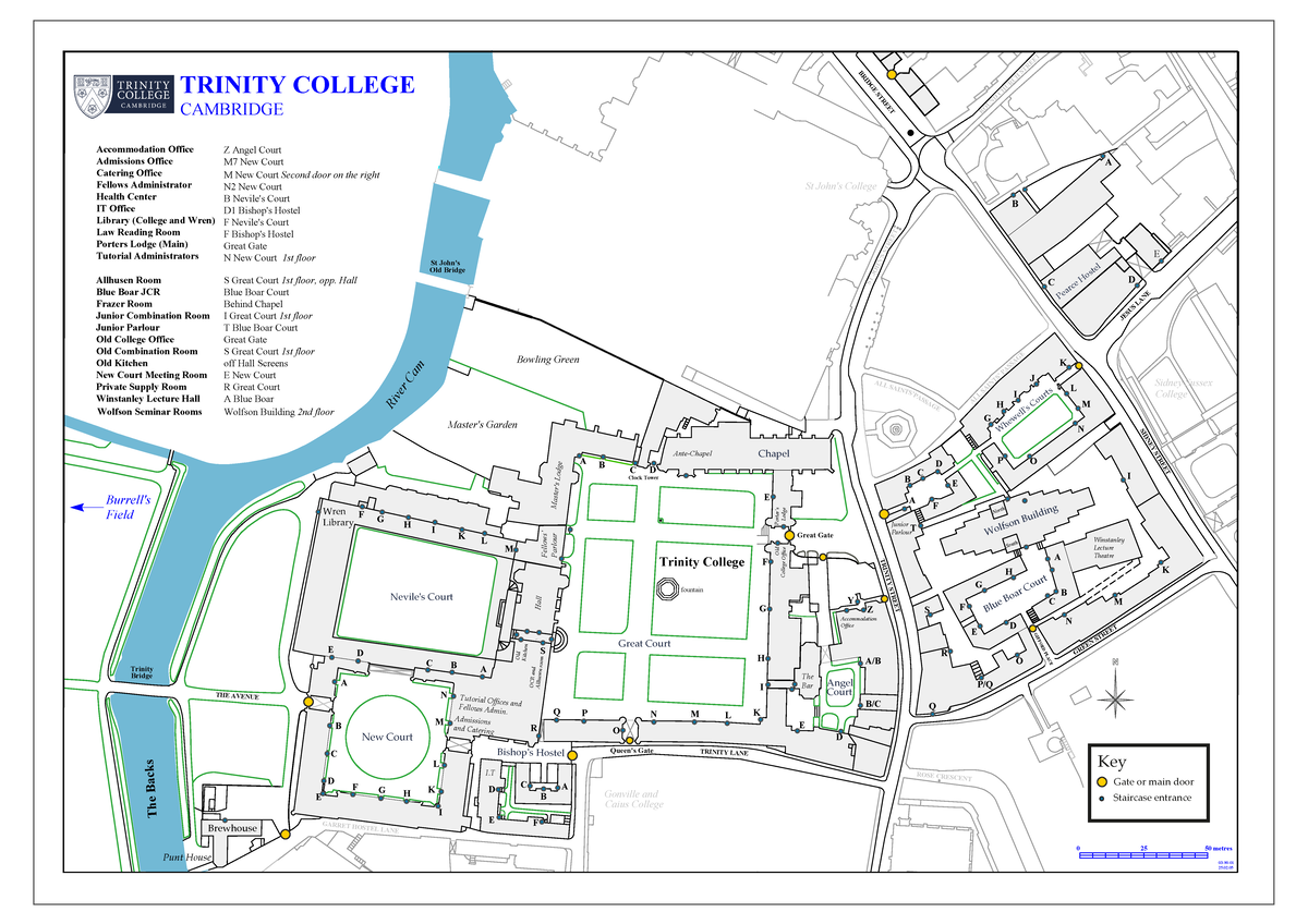 Trinity college map - Human geography map of campus. - FieldBurrell's ...