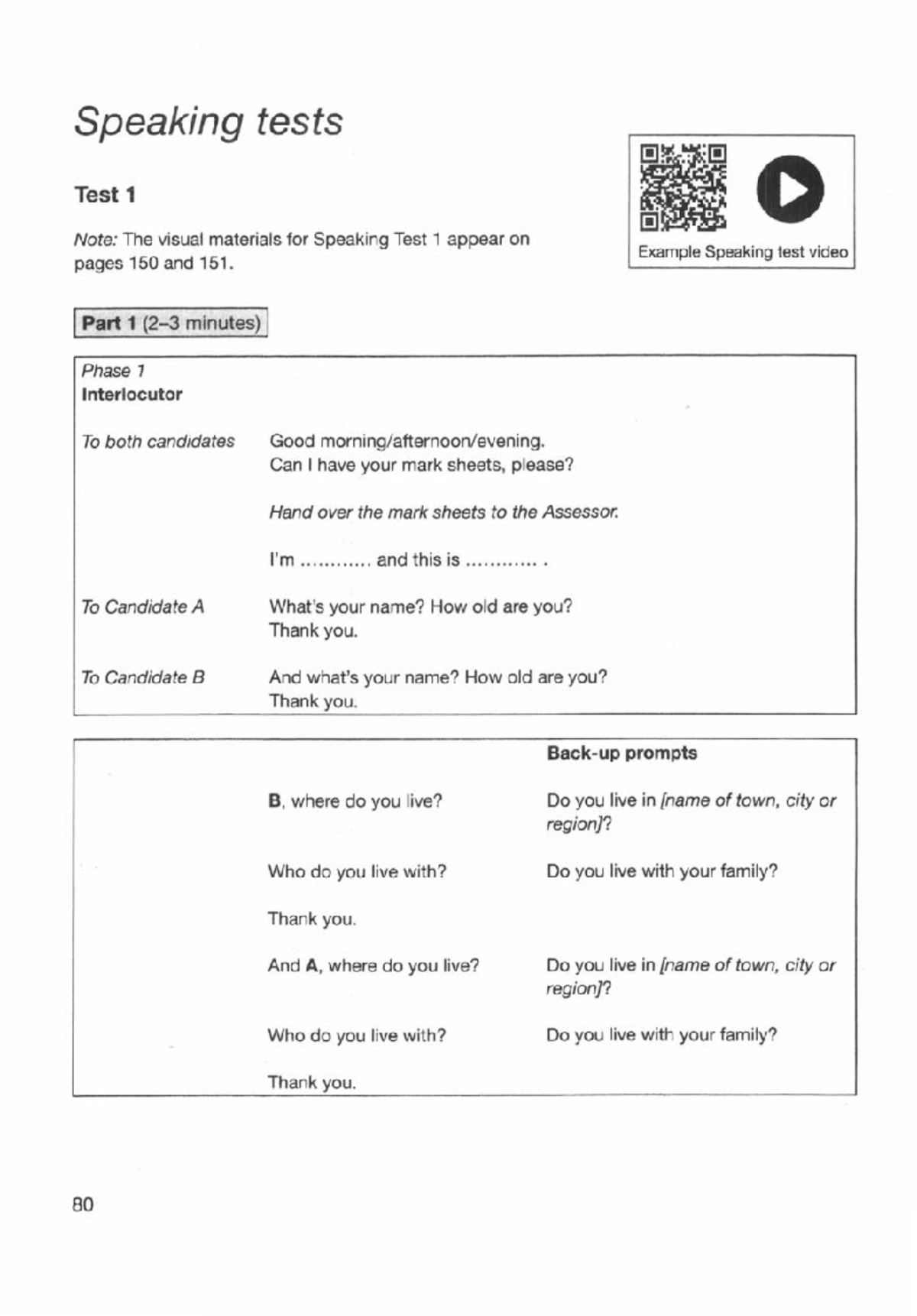 Speaking Tests: Test 1, 2, 3 & 4 Audio Scripts - Studocu