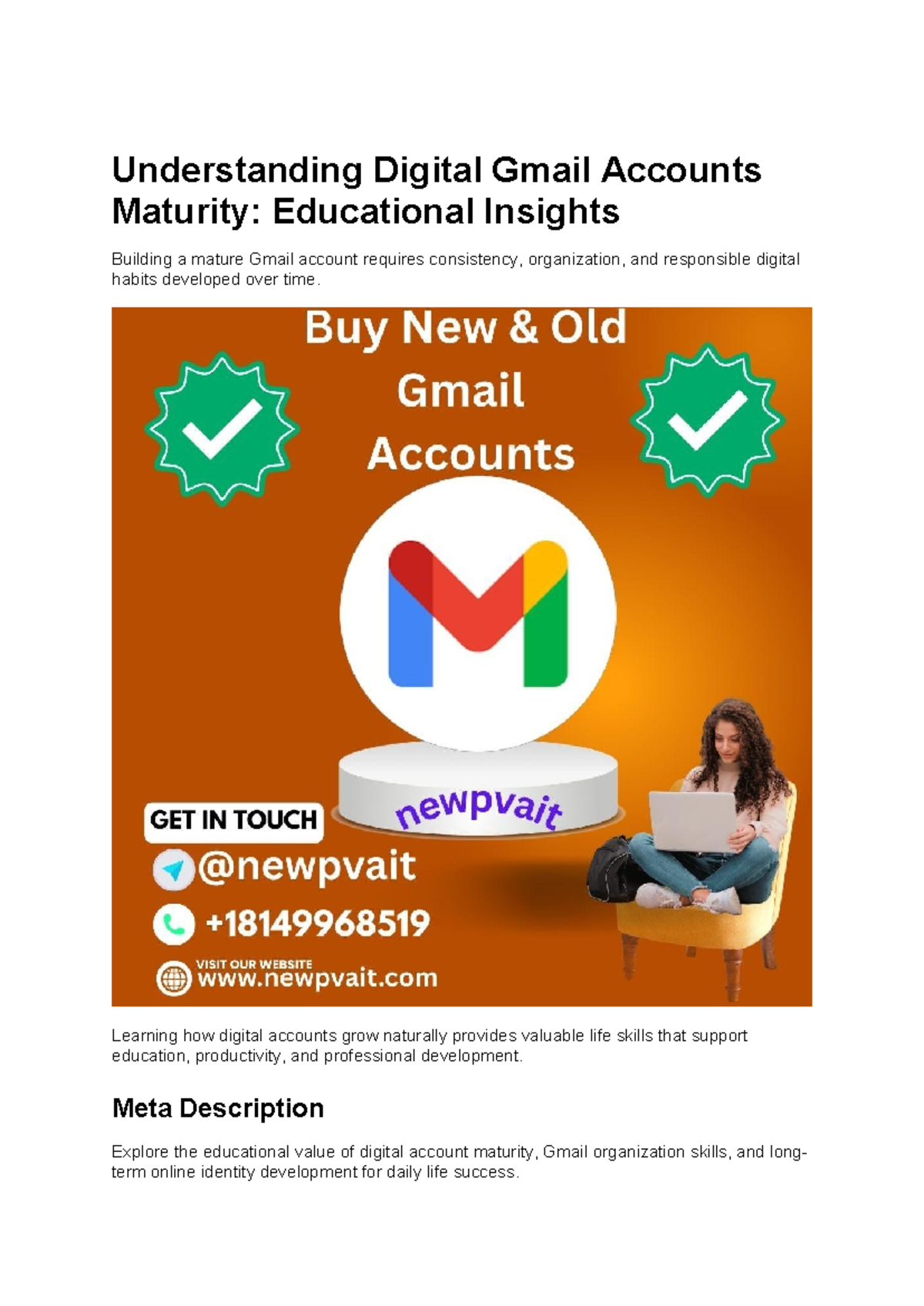 Gmail Account Maturity: Educational Insights for Digital Growth - Studocu