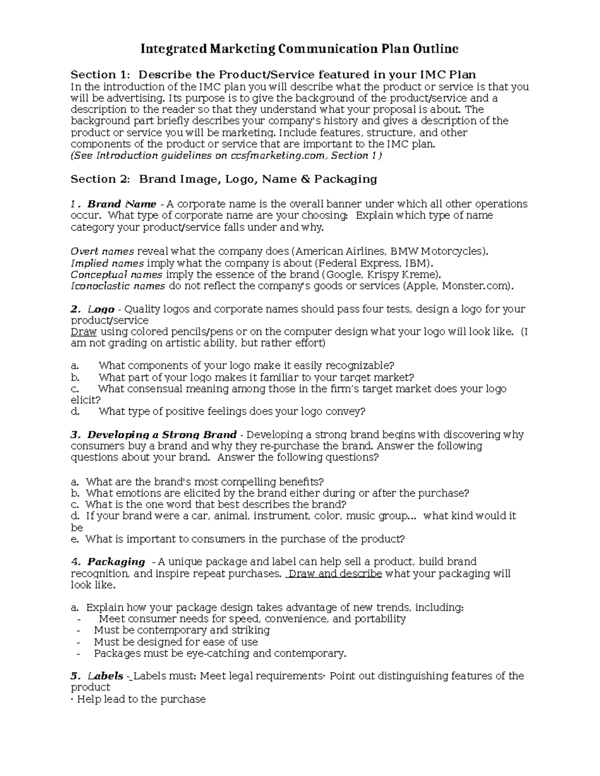 Imc plan all sections - vvvvvvvvvv - Integrated Marketing Communication ...