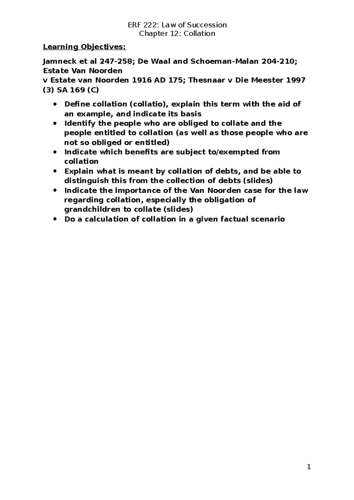 ERF Law of Succession: Chapter 12 - Understanding Collation and Its ...