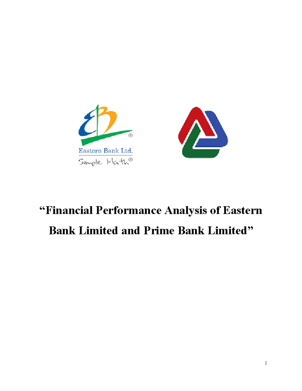 FIN 101 Term Paper: Comparative Financial Performance of EBL & Prime ...