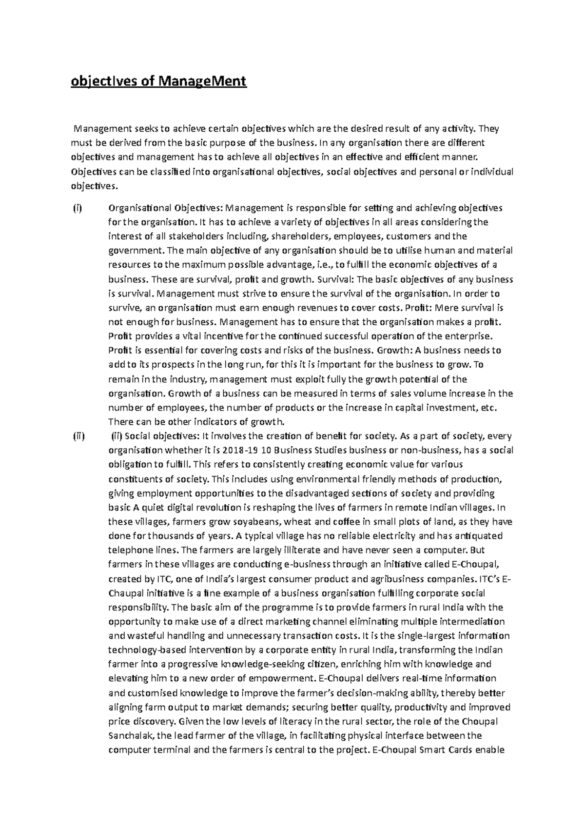 Object Ives of Manage Ment - objectIves of ManageMent Management seeks ...