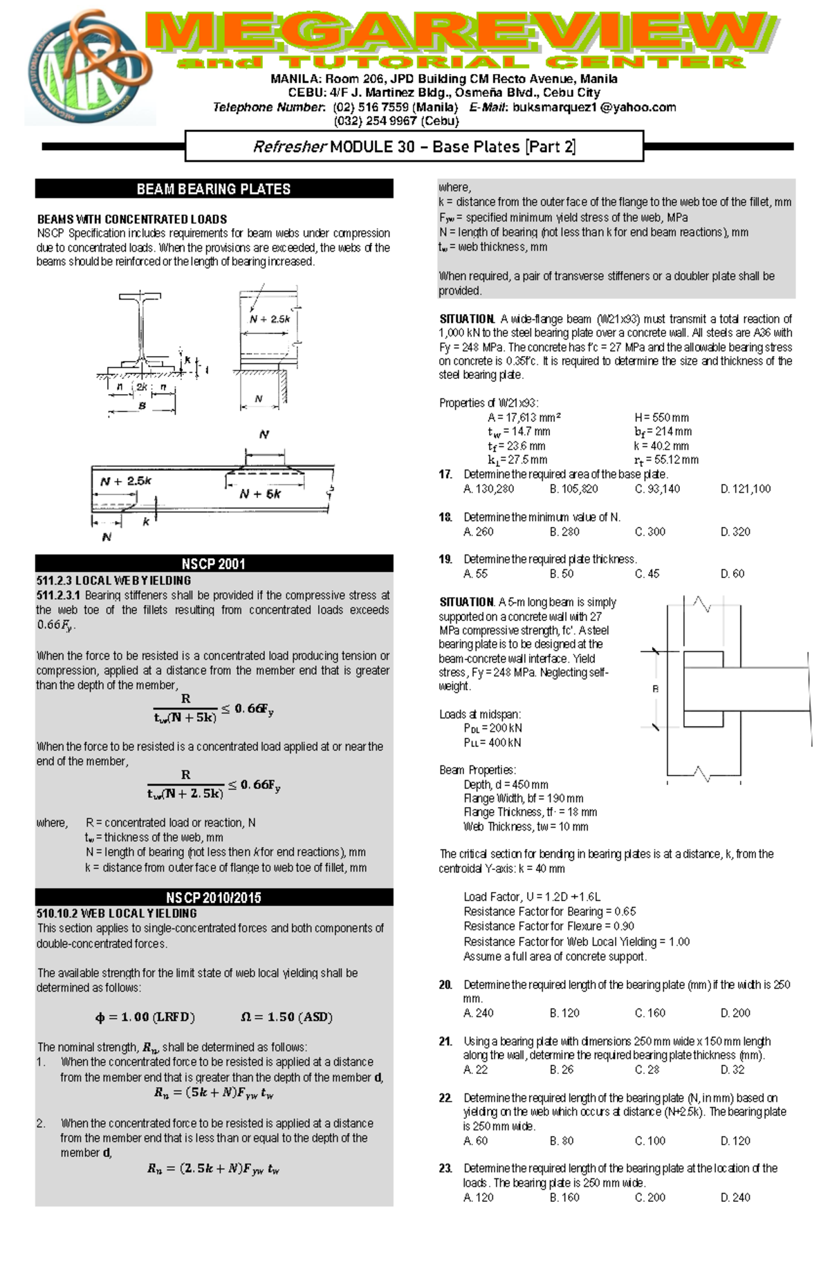 Refresher Module S25: Base Plates – Essential Design Principles Part 2 ...