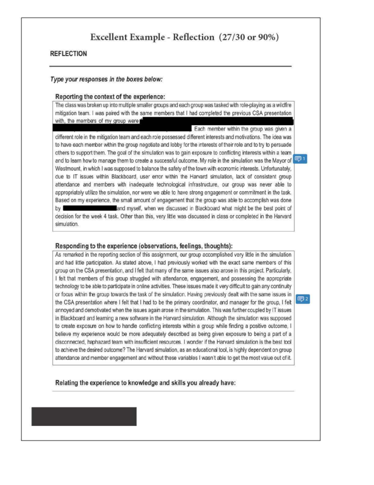 Reflection on Group Dynamics in Wildfire Mitigation Simulation (Course ...
