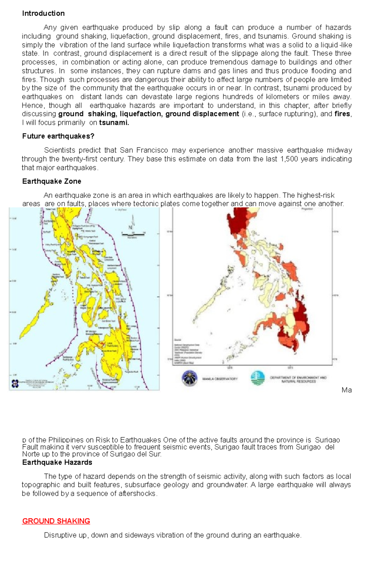 WEEK 3 Earthquake Hazards: Understanding Tsunamis & Ground Effects ...