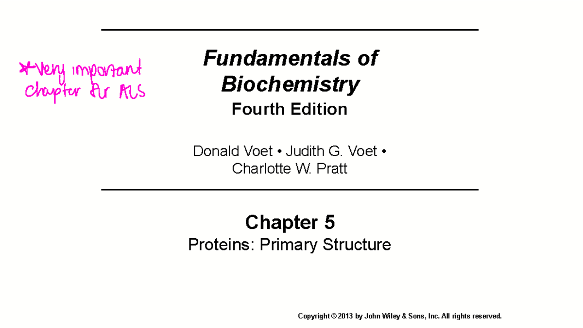 ALS Biochemistry: Chapter 5 - Proteins & Purification Techniques - Studocu