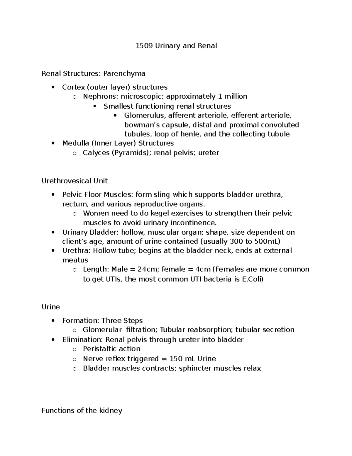 1509 Nursing Management of Renal & Urinary Disorders: Key Concepts ...