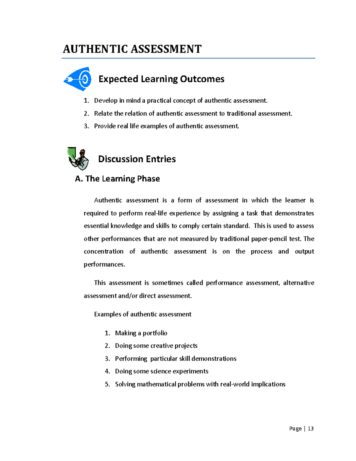 3 - AUTHENTIC ASSESSMENT: Key Concepts & Examples - Studocu