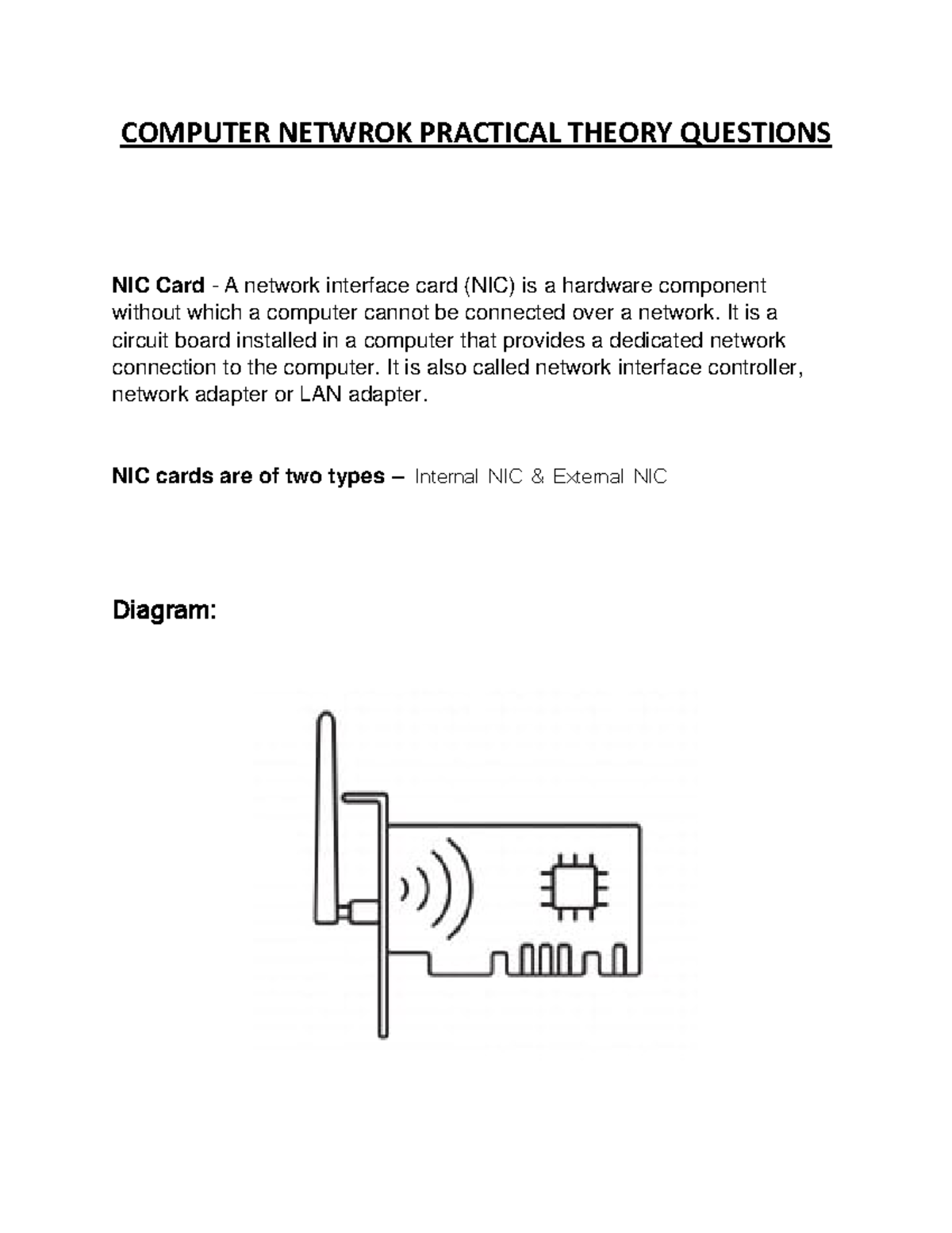 Computer Network (CN101) Practical Theory Questions & Concepts - Studocu