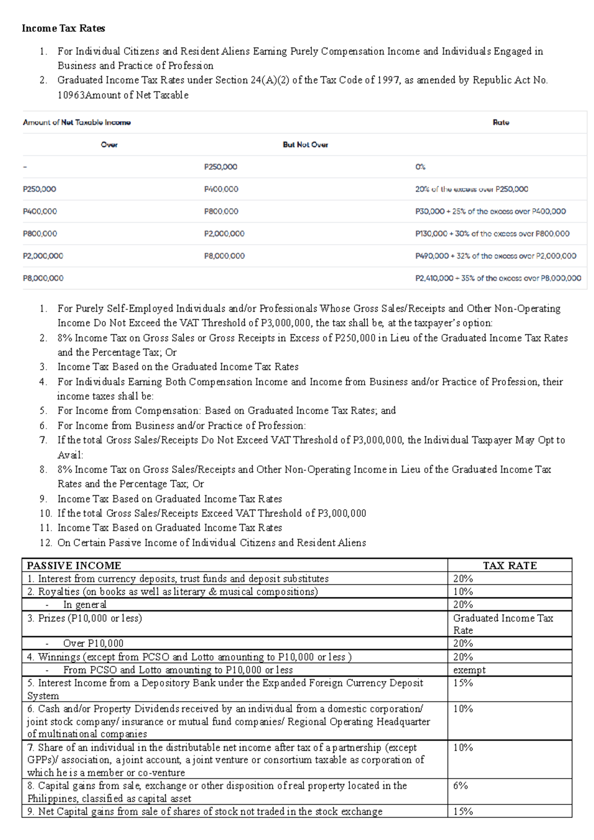 Income-Tax-Rates - tax rates - Income Tax Rates 1. For Individual ...