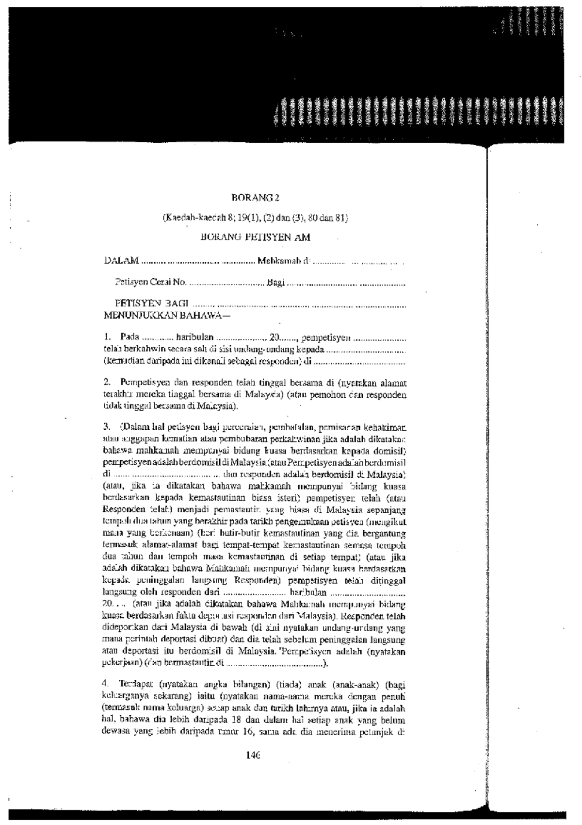 Borang Petisyen Cerai dan Prosedur LRA - Matrimonial Case Papers - Studocu