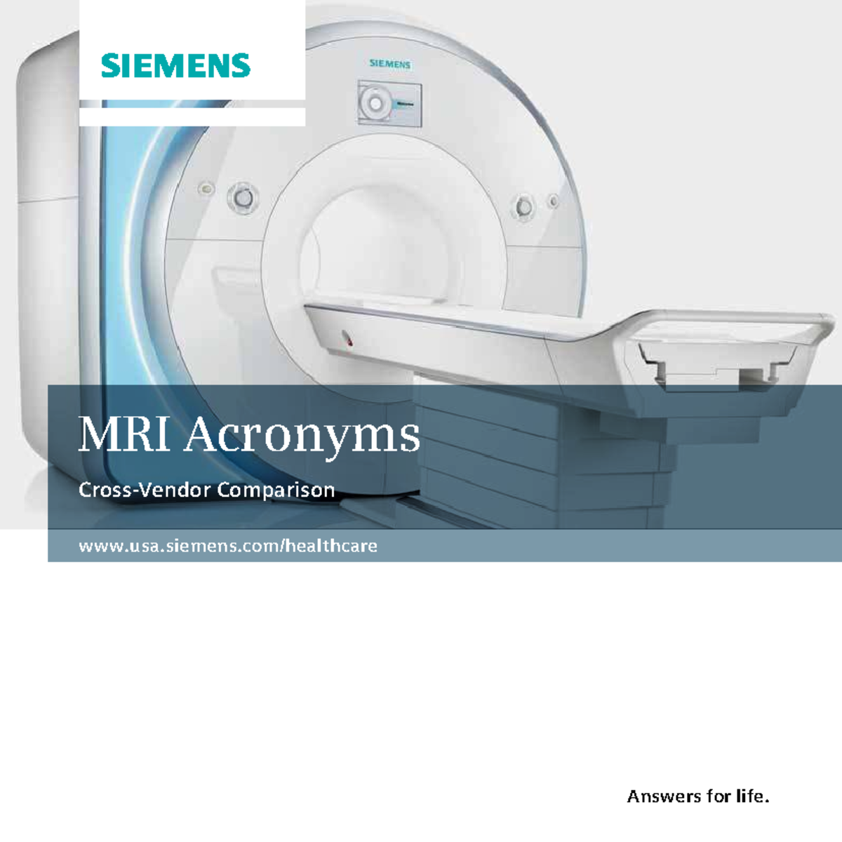 MRI Acronyms Comparison: Siemens, GE, Philips, Toshiba, Hitachi - Studocu