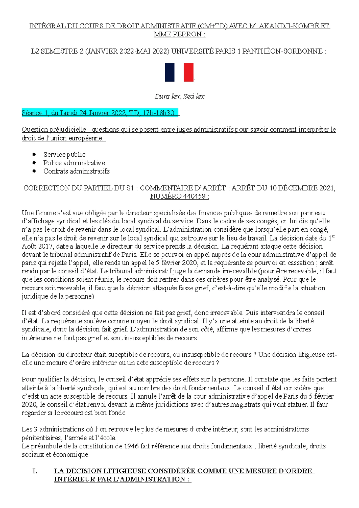 Cours Complet DE Droit Administratif - INTÉGRAL DU COURS DE DROIT ...