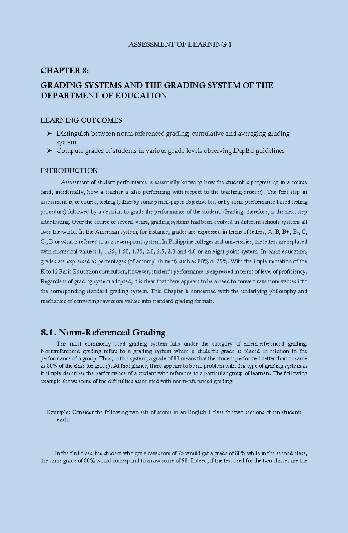 Grading Systems: A Comprehensive Guide per DepEd Guidelines - Studocu