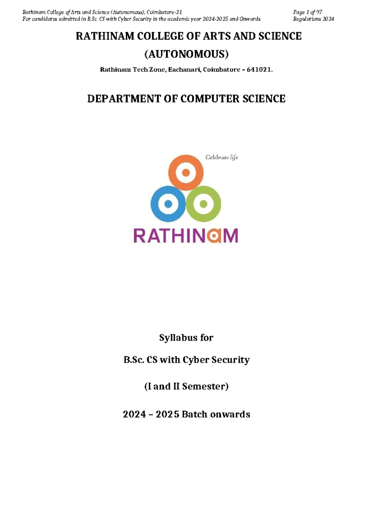 B. CS Cyber Security Syllabus for 2024-2025 Academic Year - Studocu