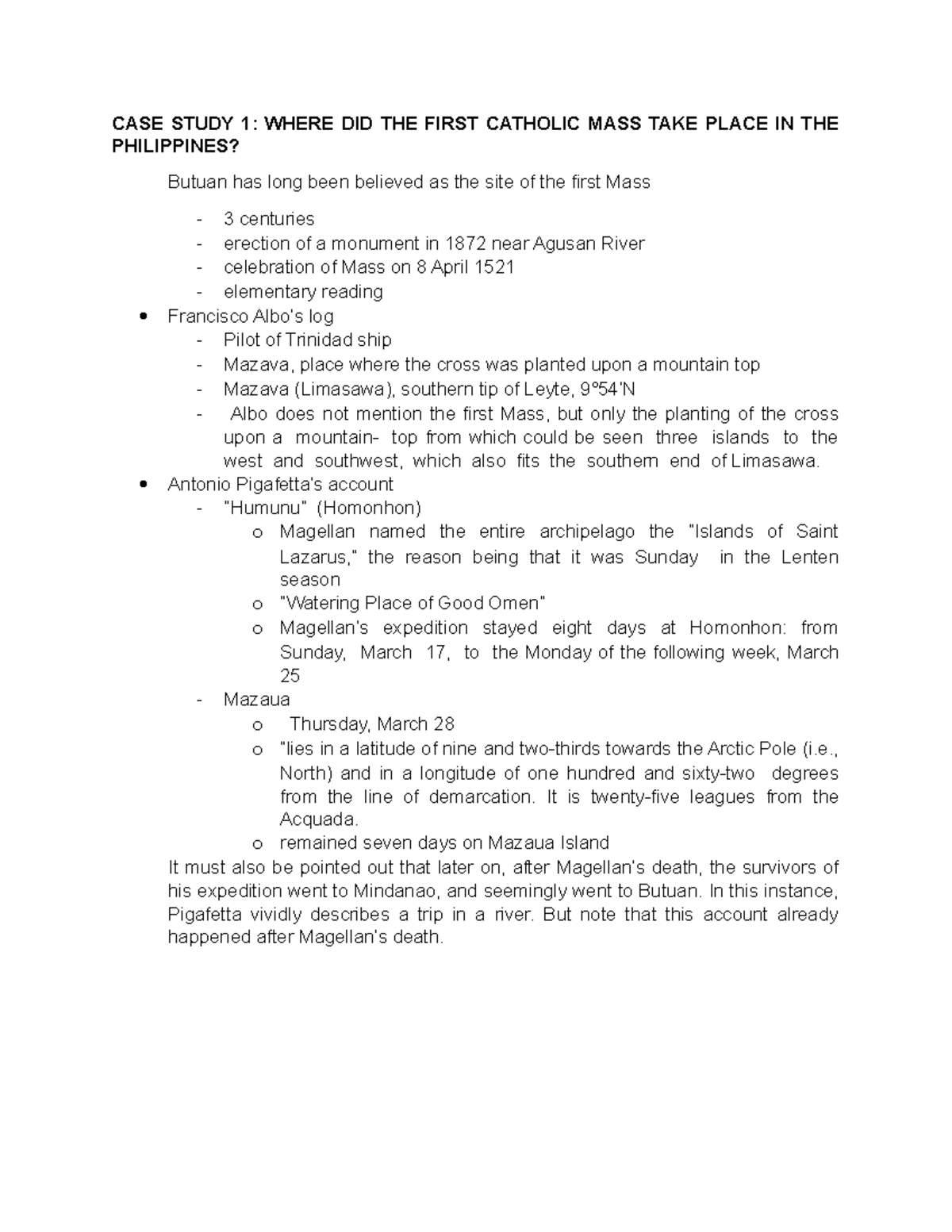 Philippine History Case Studies: A Comprehensive Study Guide - Studocu