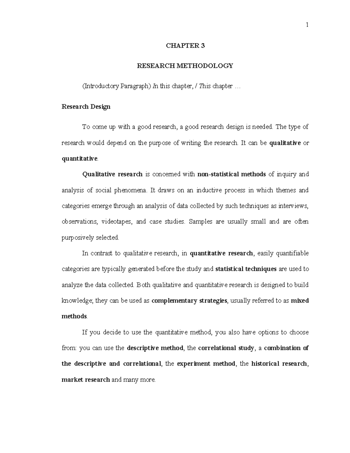 RESEARCH METHODOLOGY CHAPTER 3: DESIGN & PROCEDURES - Studocu