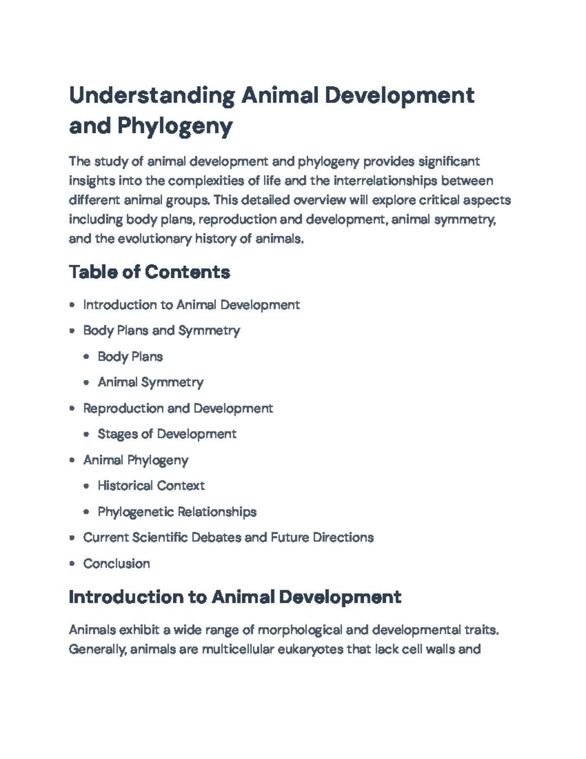 Animal Development and Phylogeny (BIO 101): Insights and Concepts - Studocu