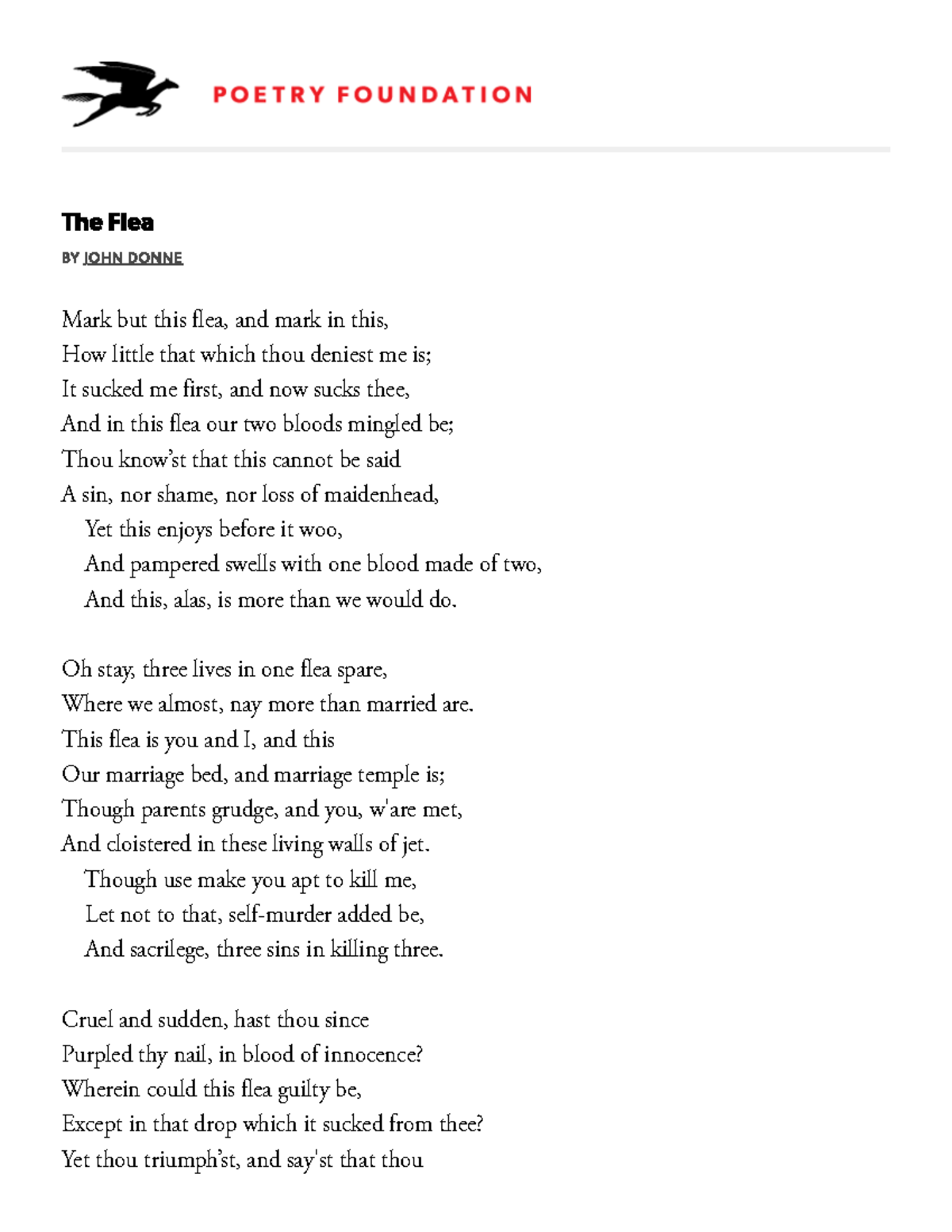 Donne Poetry Analysis Packet 1 - Themes of Love and Unity - Studocu