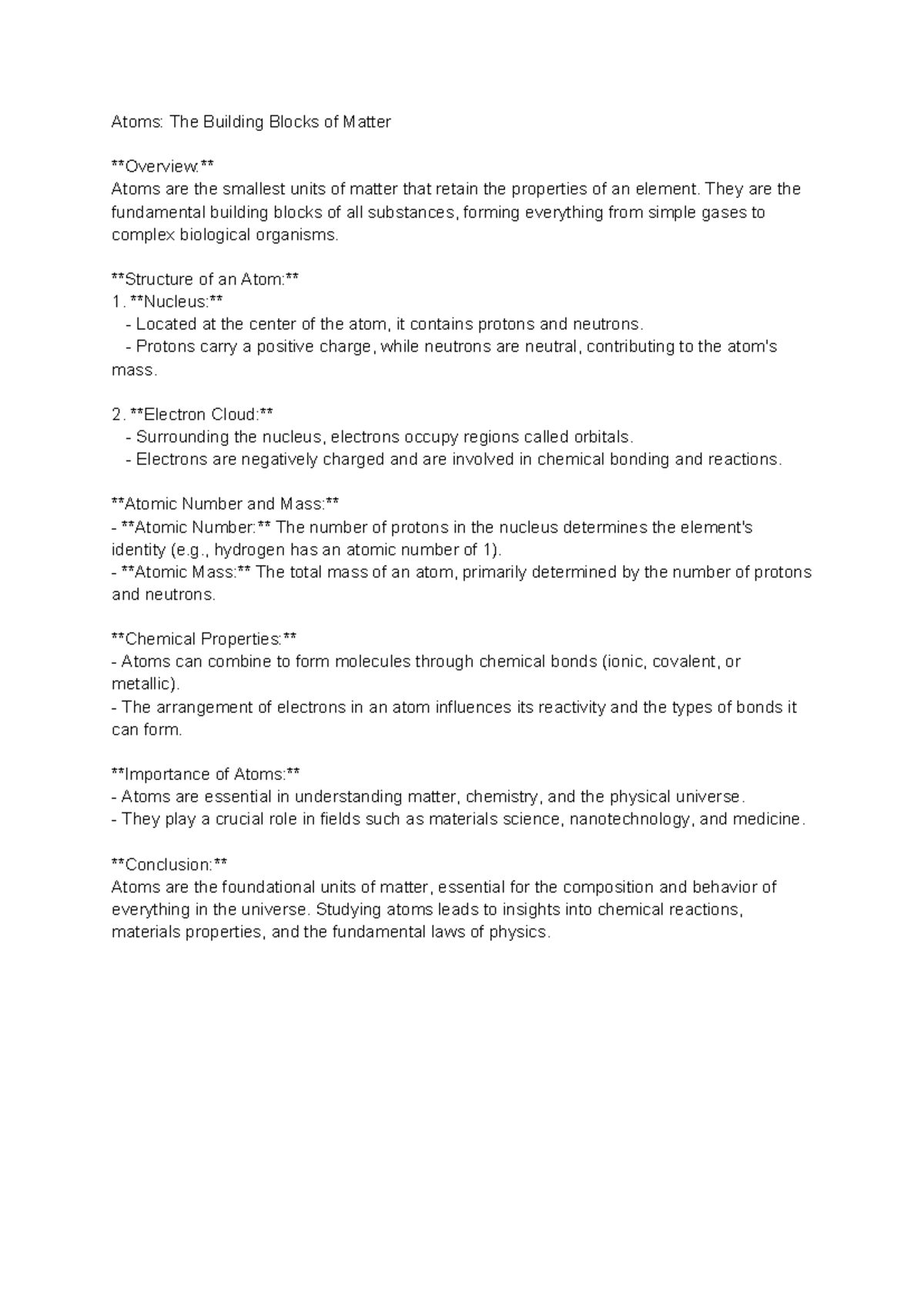 Reviewer about atom - Atoms: The Building Blocks of Matter Overview ...