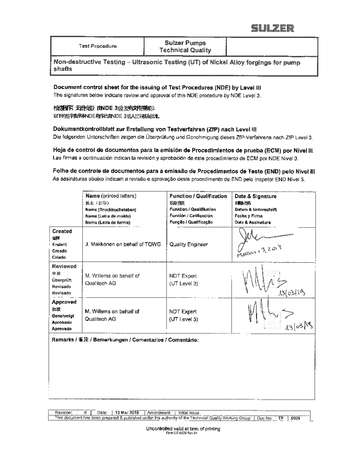 TP-0029: Non-Destructive Ultrasonic Testing (UT) Procedure for Nickel ...