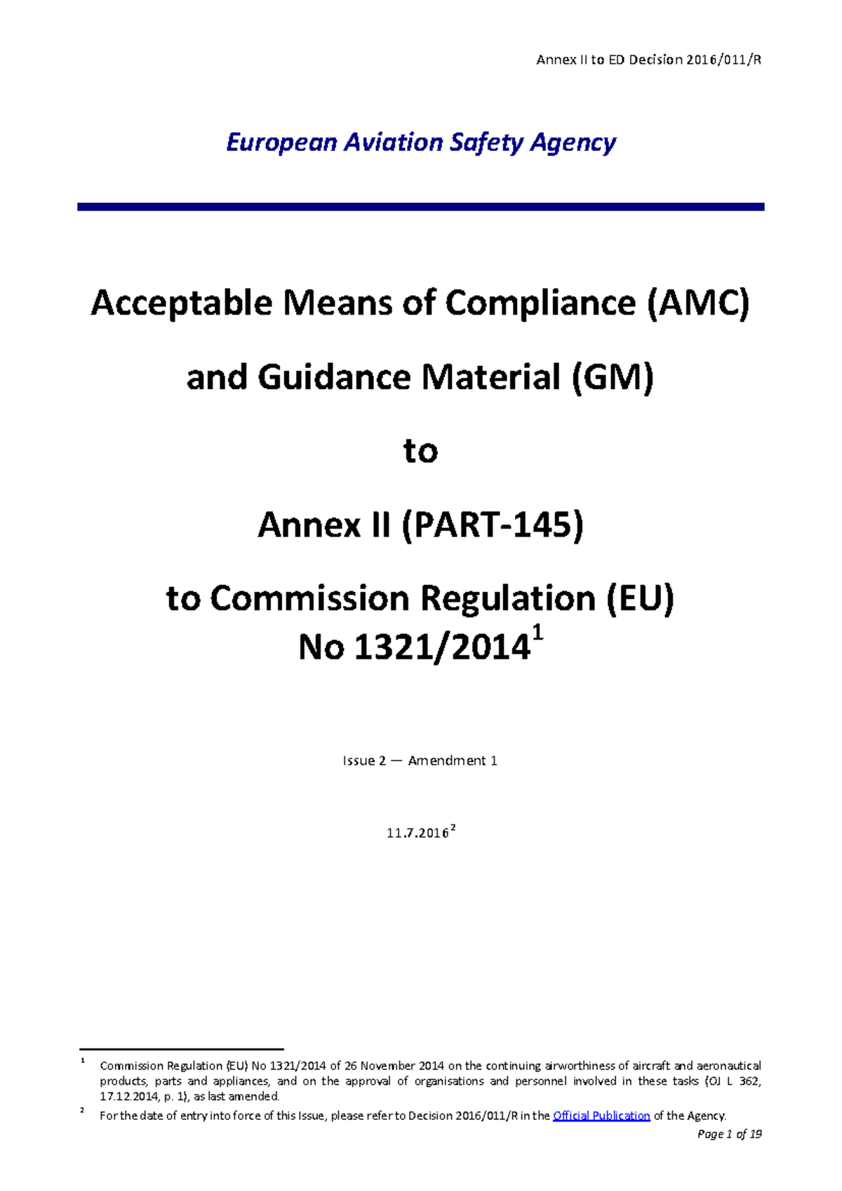 Annex II to ED Decision 2016-011-R: AMC & GM Compliance Guidelines ...