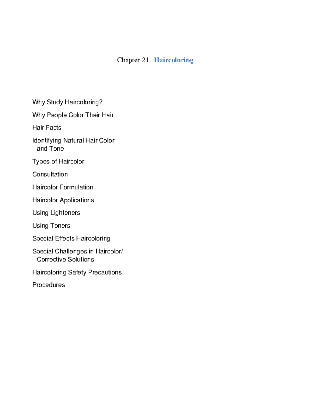Ch21 Haircoloring - Comprehensive Guide for Cosmetology Students - Studocu