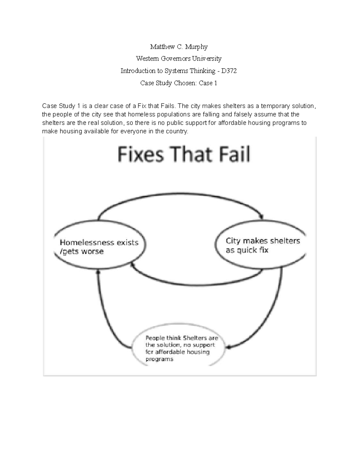 D372 Case Study: Fix that Fails in Systems Thinking - Matthew Murphy ...
