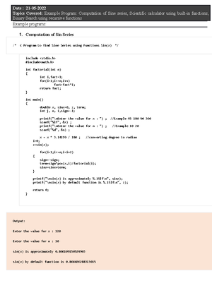 Pointers -day 5 - FDFDFDFDFDFDFDF - Topics Covered: Pointers – Pointer operators – Pointer - Studocu
