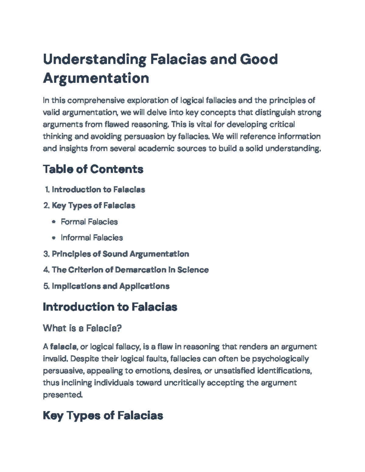 Understanding Fallacies and Argumentation Principles: Critical Thinking ...