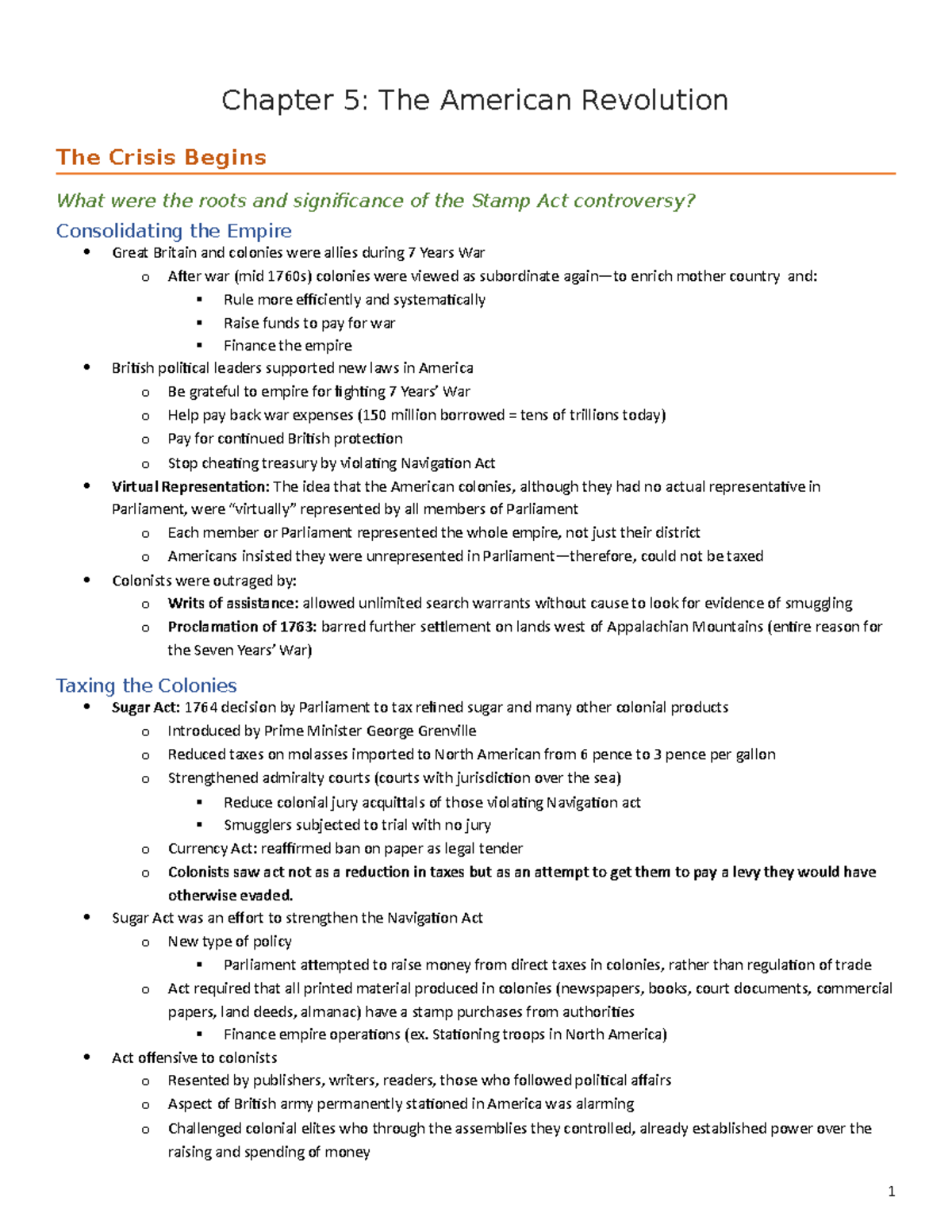 Chapter 5 - Summary Give Me Liberty!: an American History - Chapter 5 ...