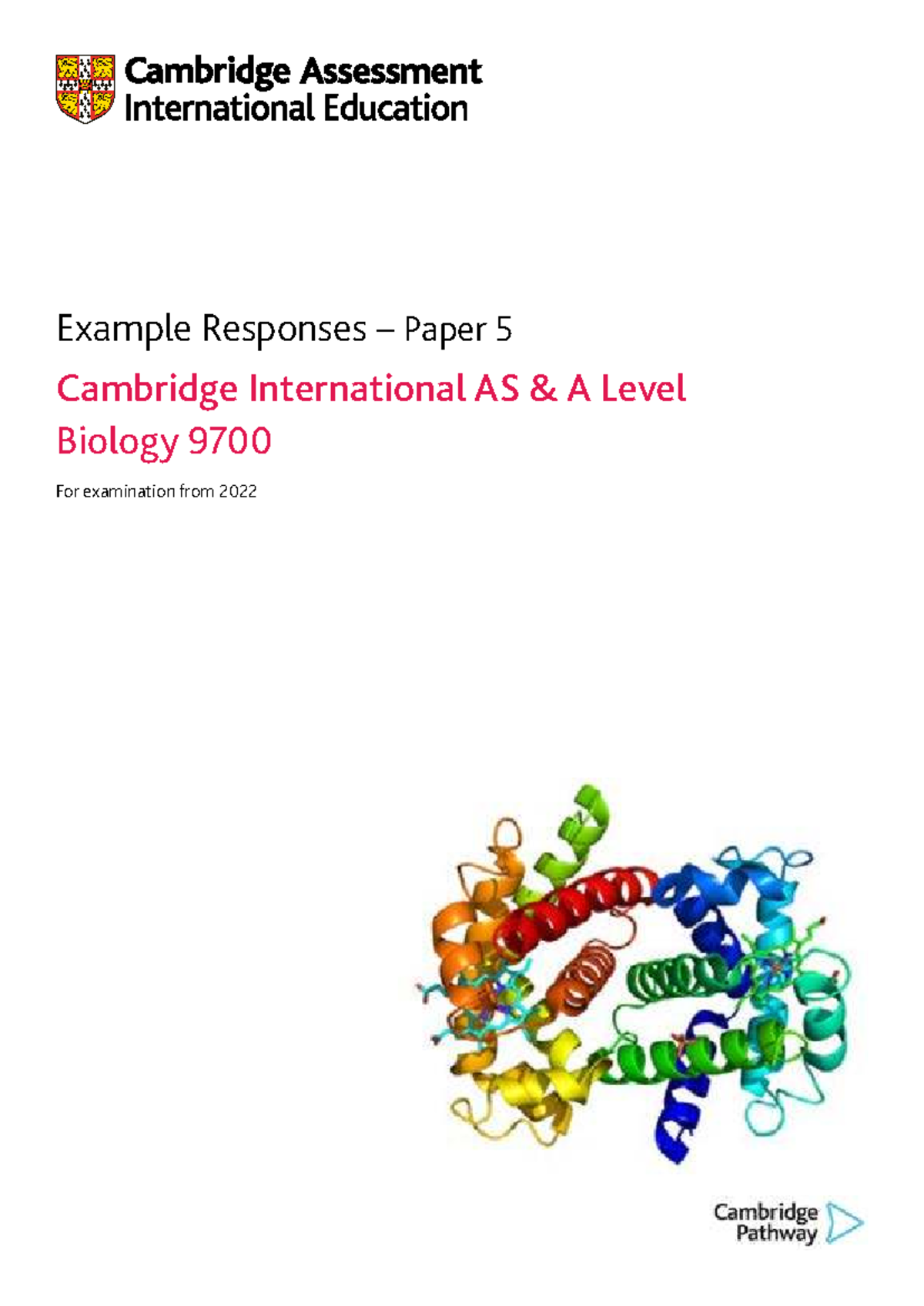 9700 Example Responses Paper 5 for AS A Level Biology Exam 2022 - Studocu