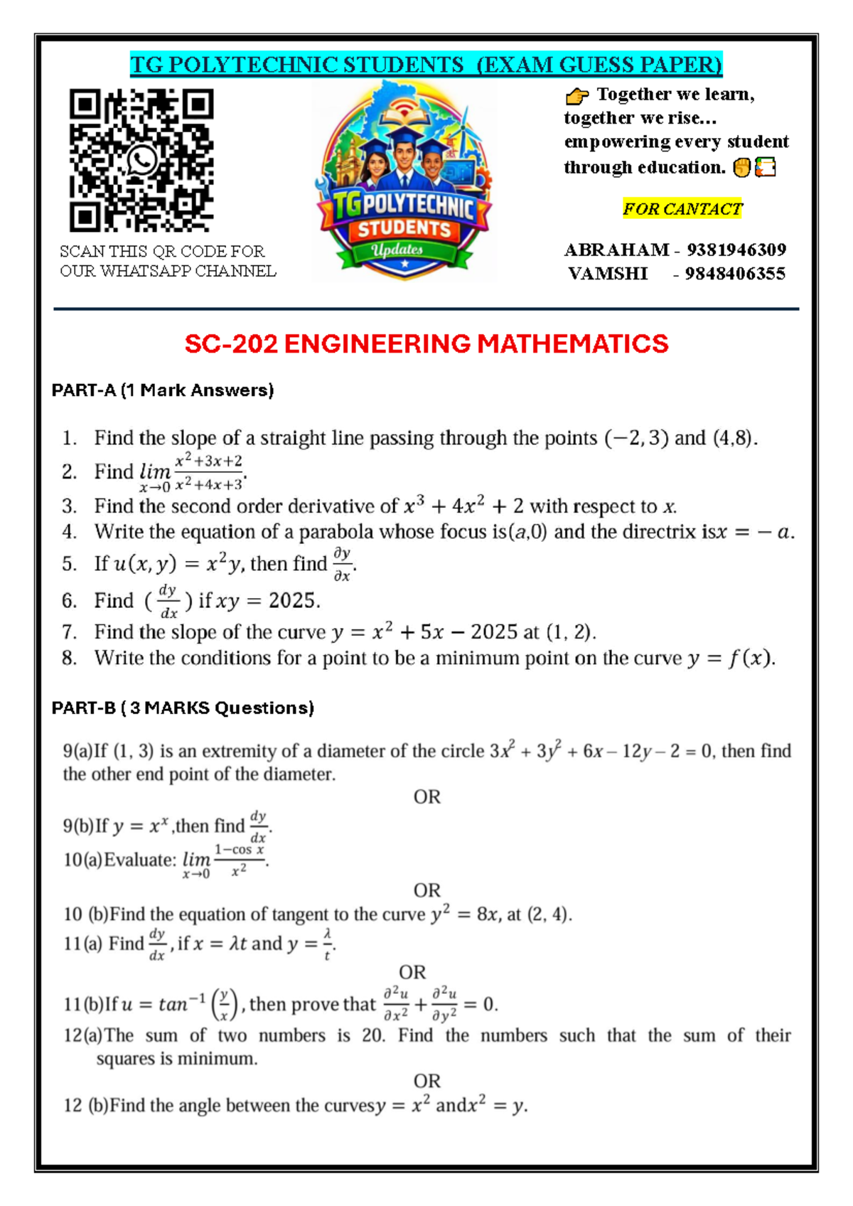 SC-202 ENGG Maths - Good study material - R18 B.Tech. Cse (Computer ...
