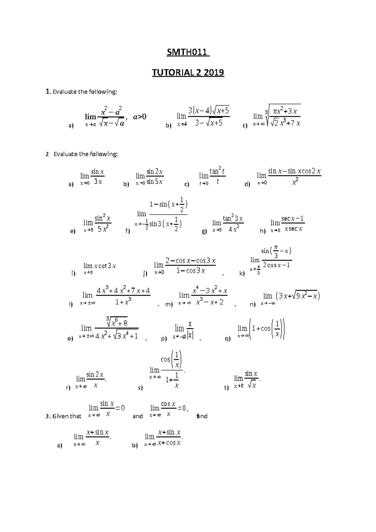 2023 SMTH000 TEST 1 QP - Integral Calculus Practice Questions - Studocu