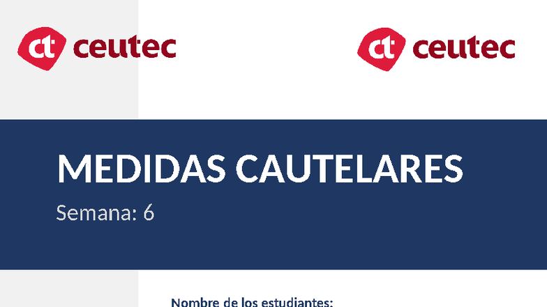 Derecho Procesal Civil I - Tarea S6: Medidas Cautelares - Studocu